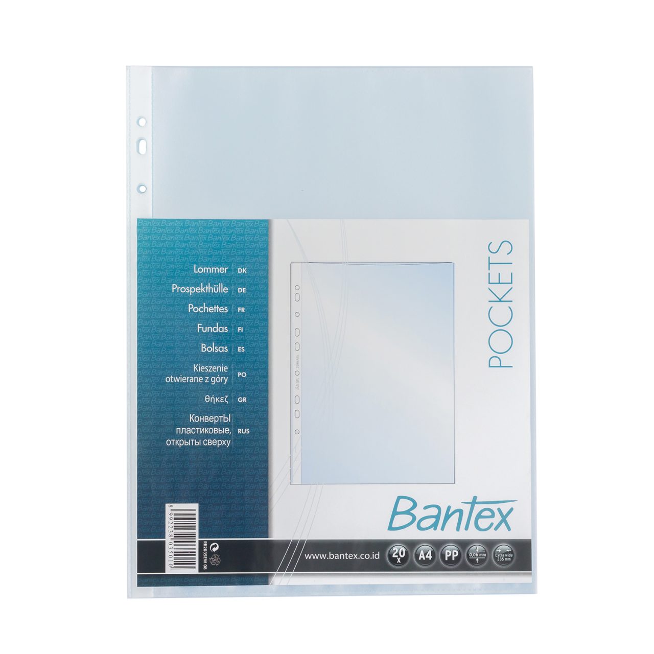 A4 Pocket 0.06mm thickness 2035EW - Bantex